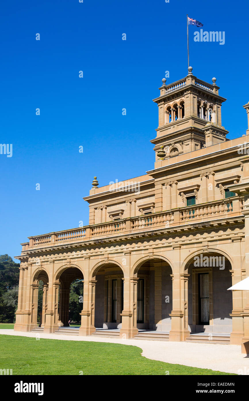 The grounds of Werribee Mansion on a clear spring day in Werribee ...