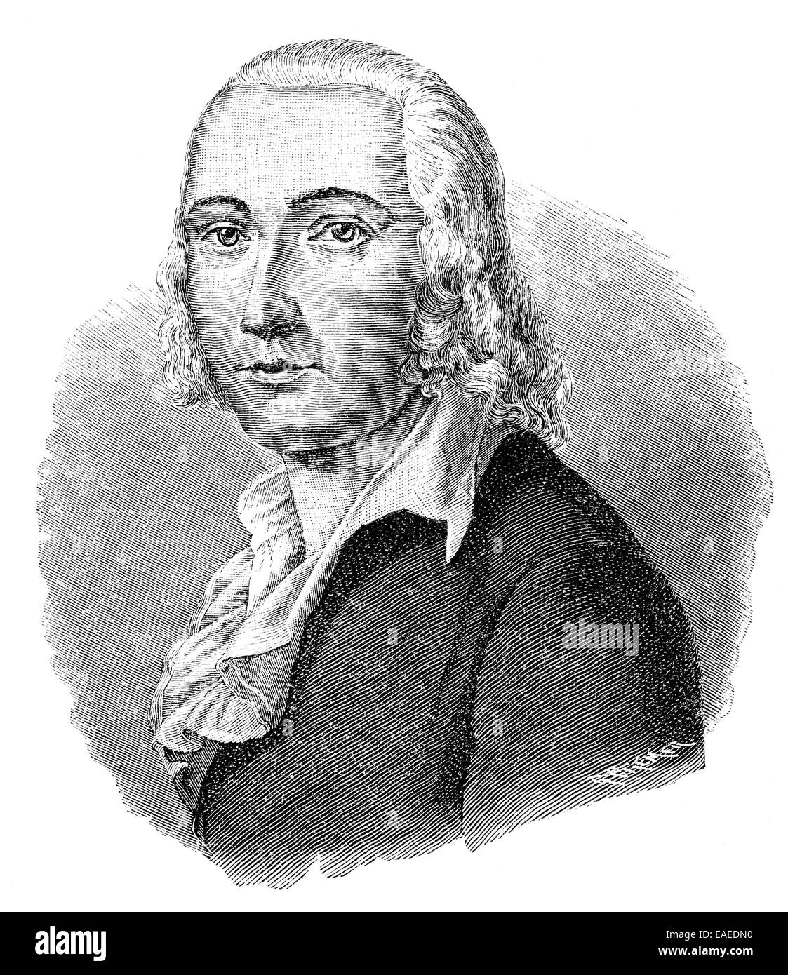 Johann Christian Friedrich Hoelderlin, 1770 - 1843, a German poet ...