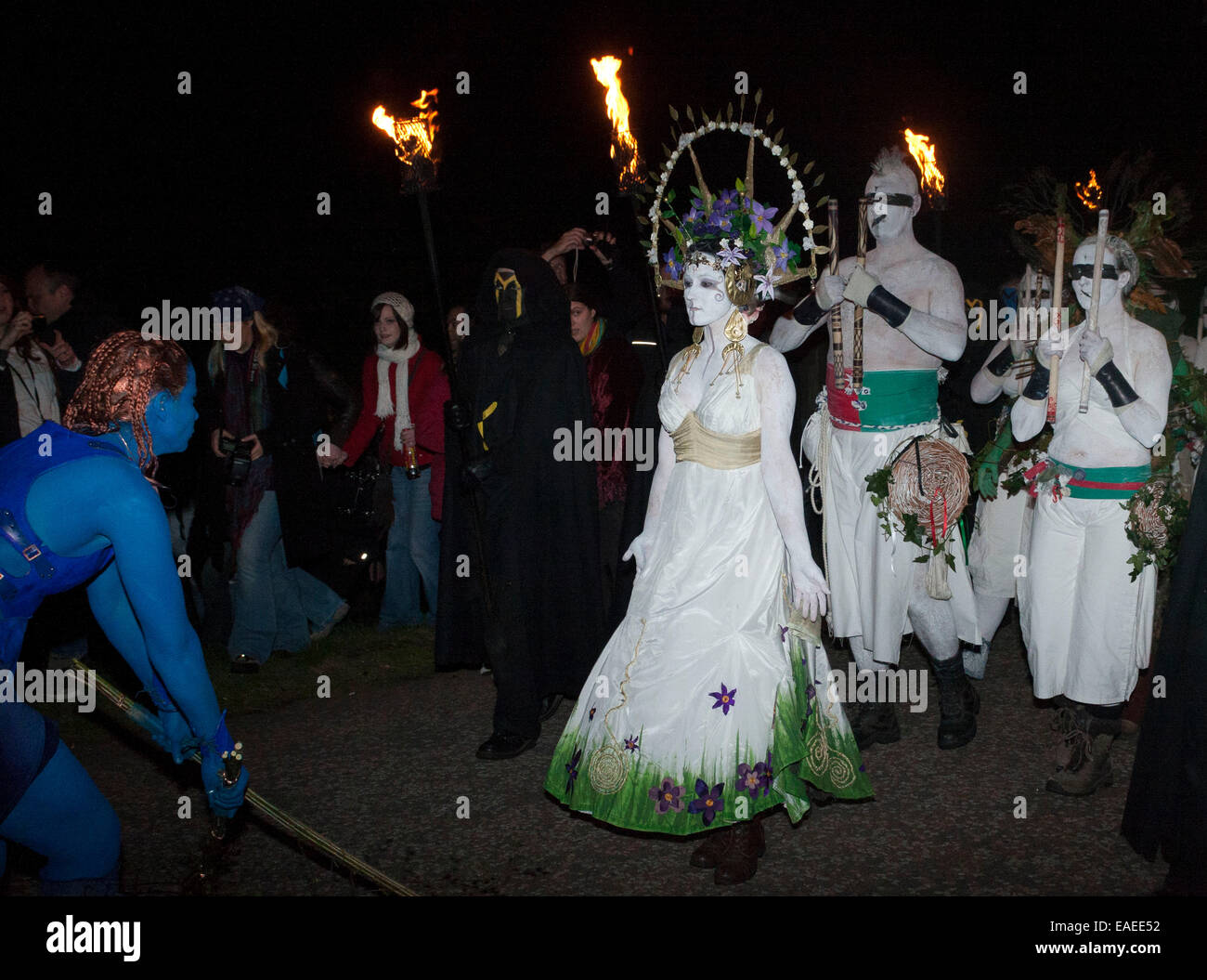 30th April Beltane Edinburgh Fire Festival procession in Calton Hill ...