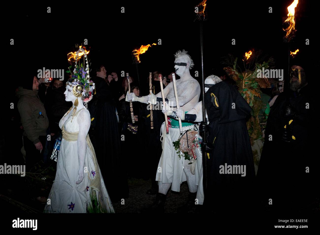 30th April Beltane Edinburgh Fire Festival procession in Calton Hill ...