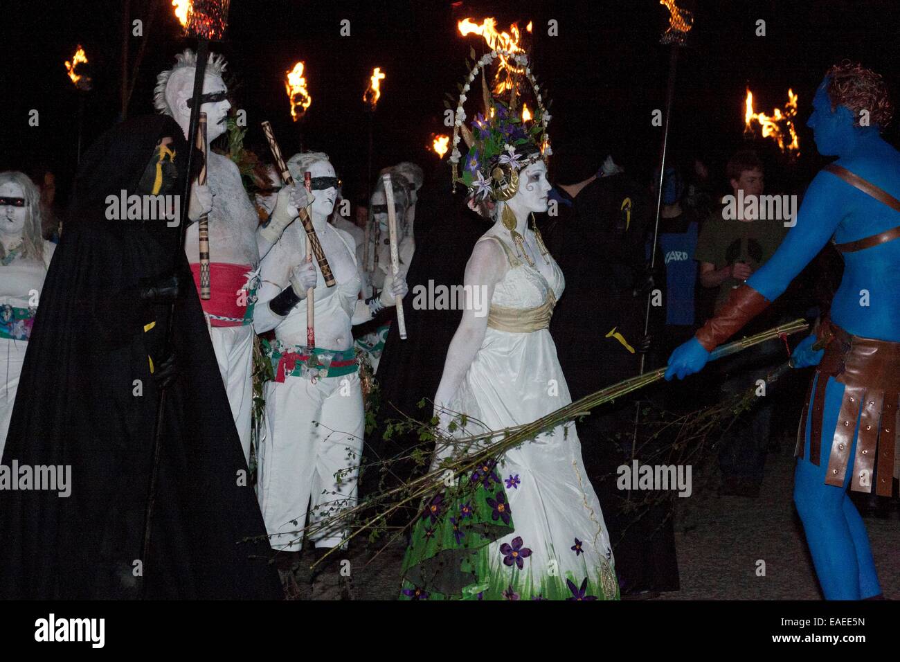 30th April Beltane Edinburgh Fire Festival procession in Calton Hill ...