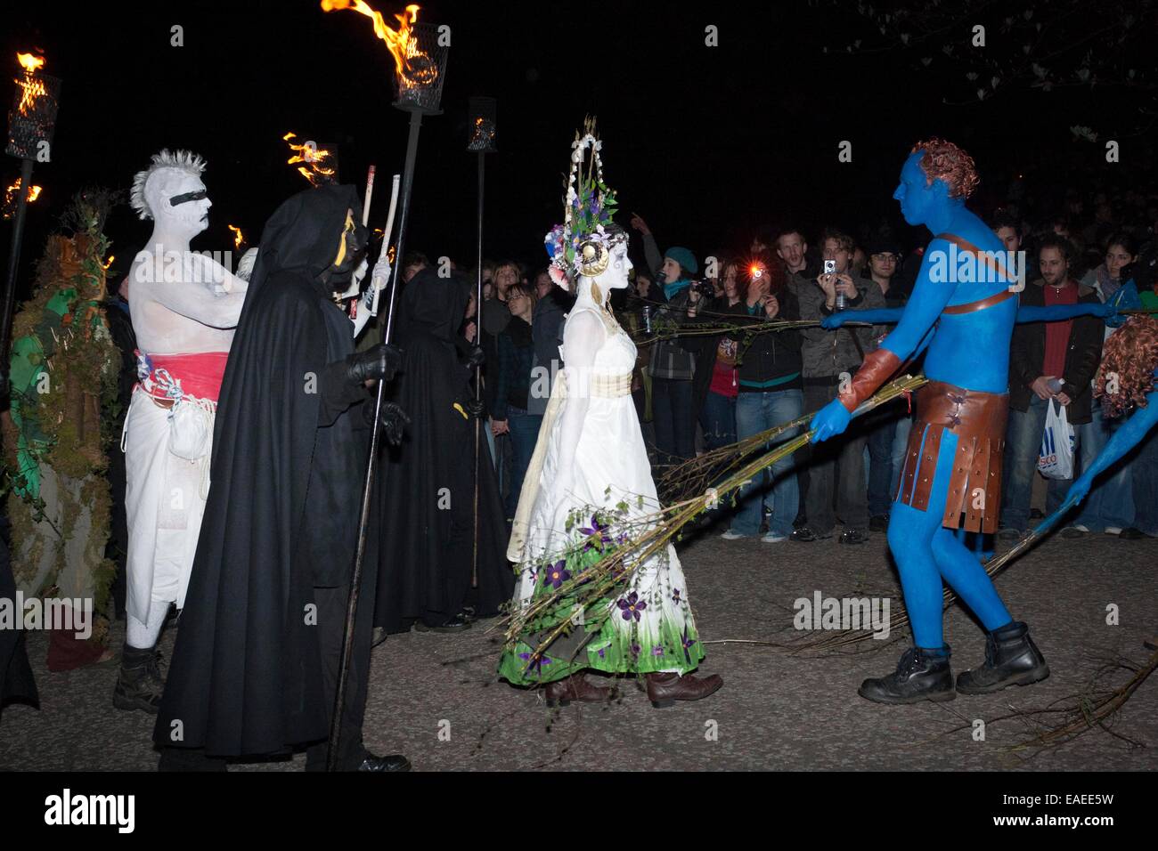 30th April Beltane Edinburgh Fire Festival procession in Calton Hill ...