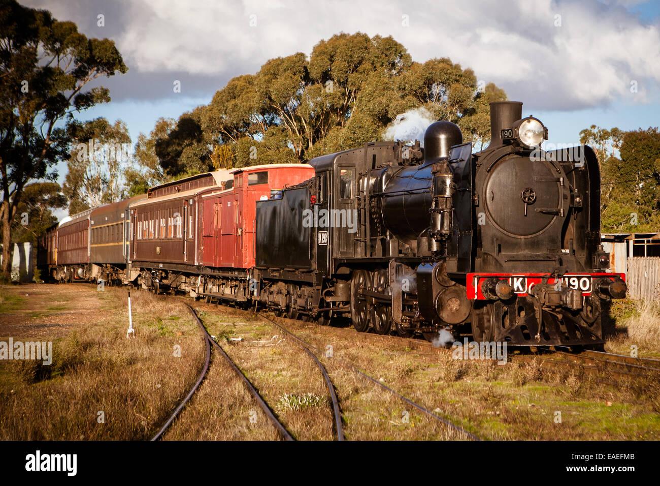 A steam engine from Victorian Goldfields Railway in Maldon, Victoria ...