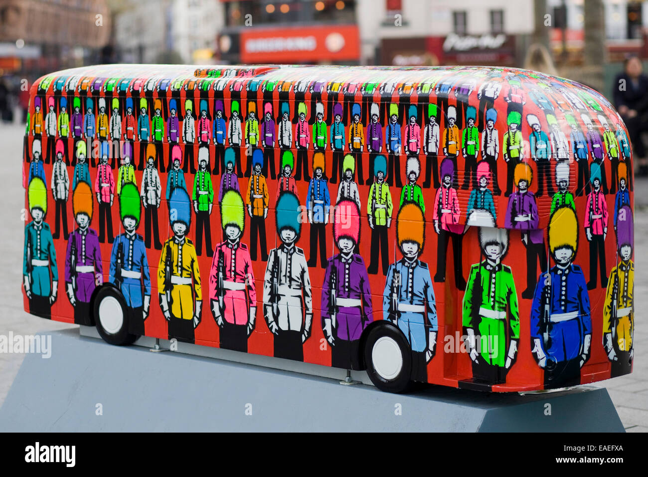 display of some of the 60 new mini Boris Buses on display around London ...