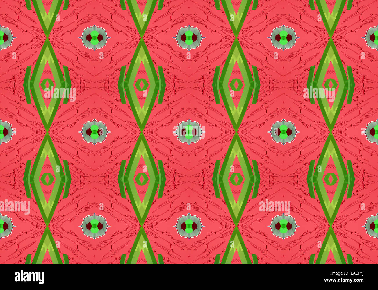 red Ethnic pattern. Abstract kaleidoscope fabric design Stock Photo - Alamy