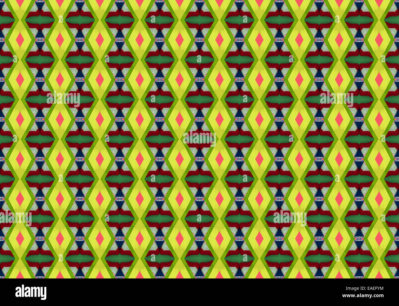 Green Ethnic pattern. Abstract kaleidoscope fabric design Stock Photo ...