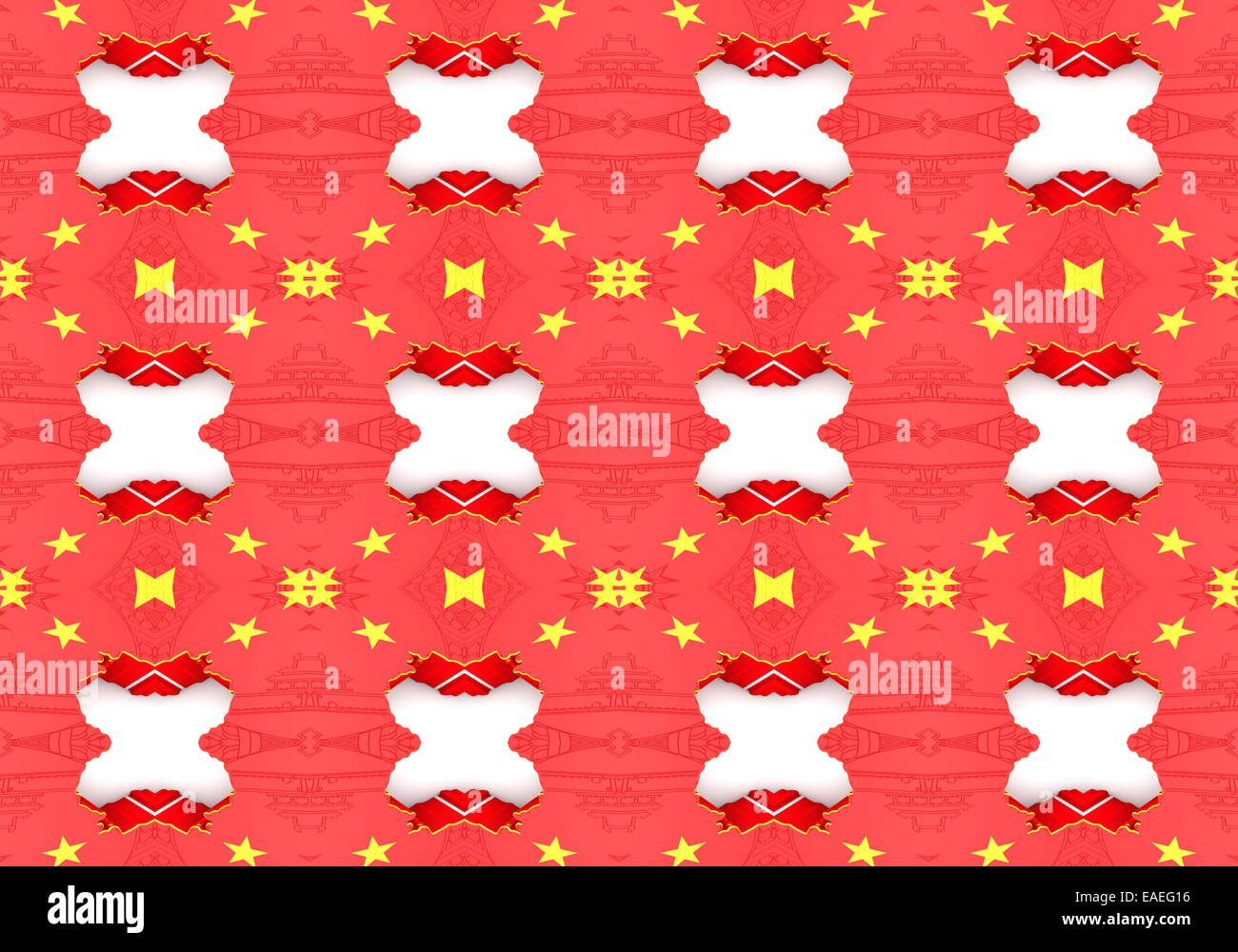 red Ethnic pattern. Abstract kaleidoscope fabric design Stock Photo - Alamy