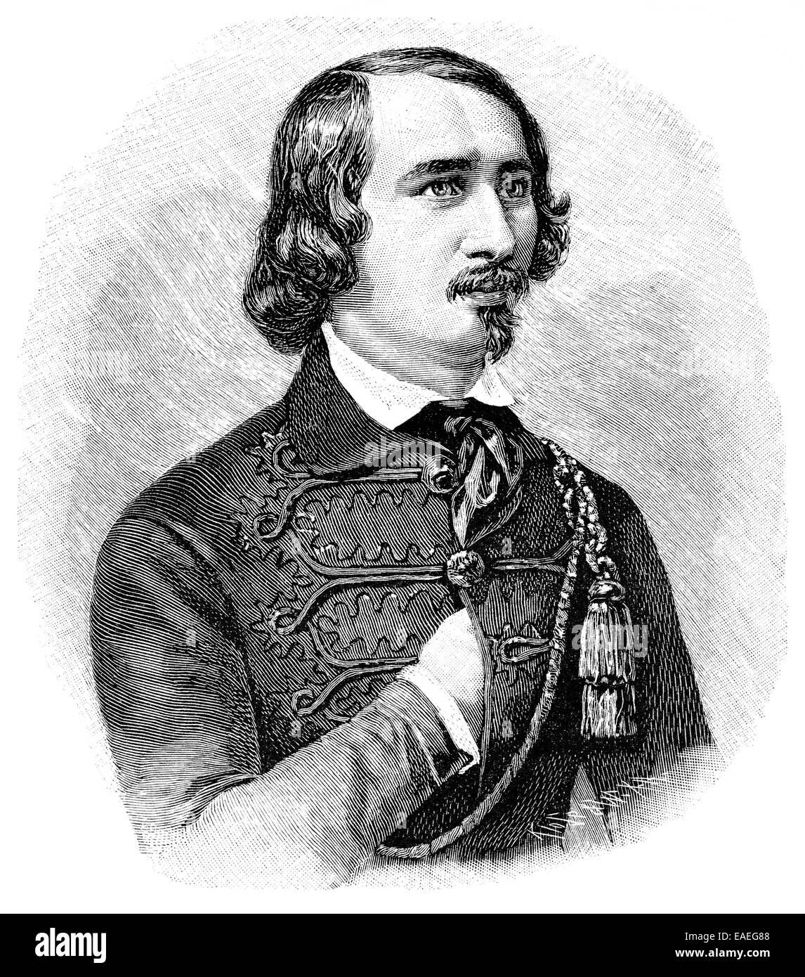 portrait of Francis Emanuel August Geibel, 1815 - 1884, a German poet ...