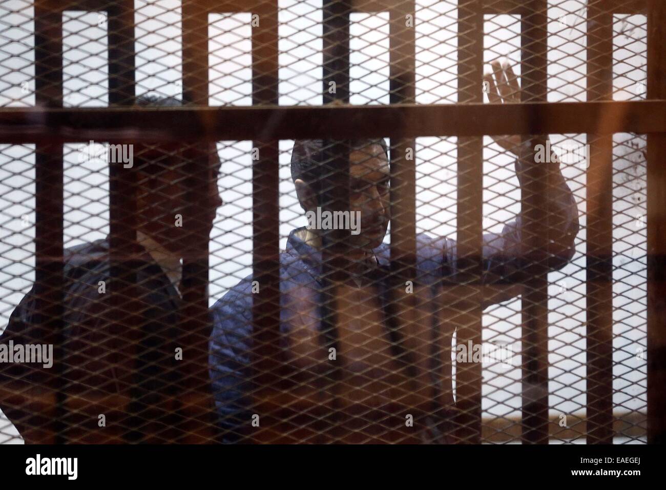 Cairo, Egypt. 13th Nov, 2014. Alaa Mubarak, the son of former Egyptian ...