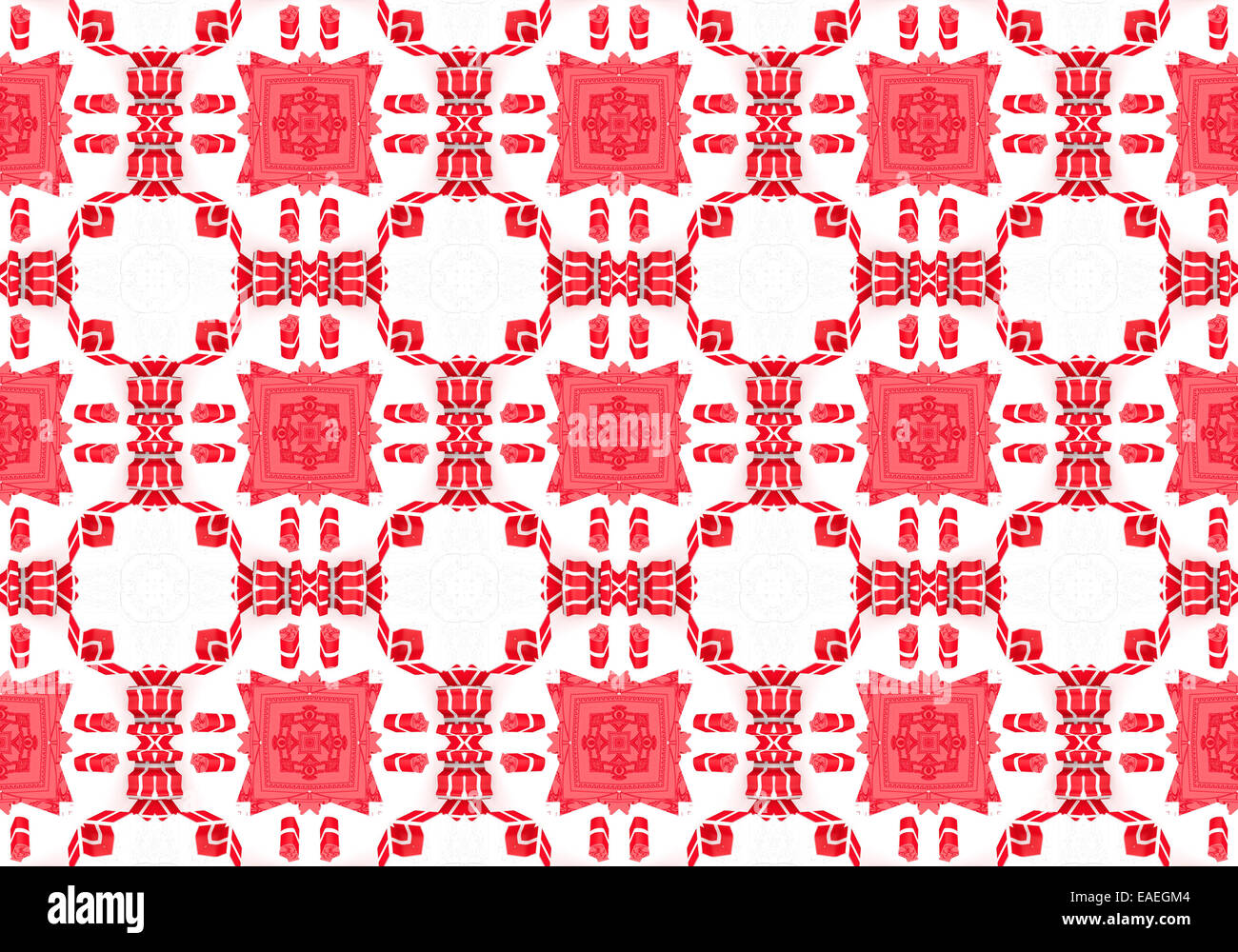 red Ethnic pattern. Abstract kaleidoscope fabric design Stock Photo - Alamy