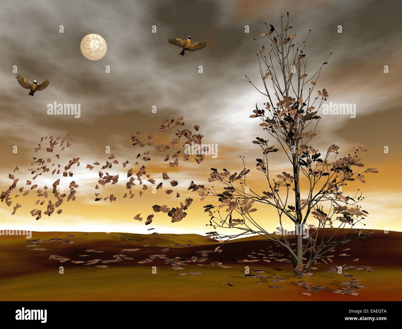 3d render maple tree landscape hi-res stock photography and images - Alamy