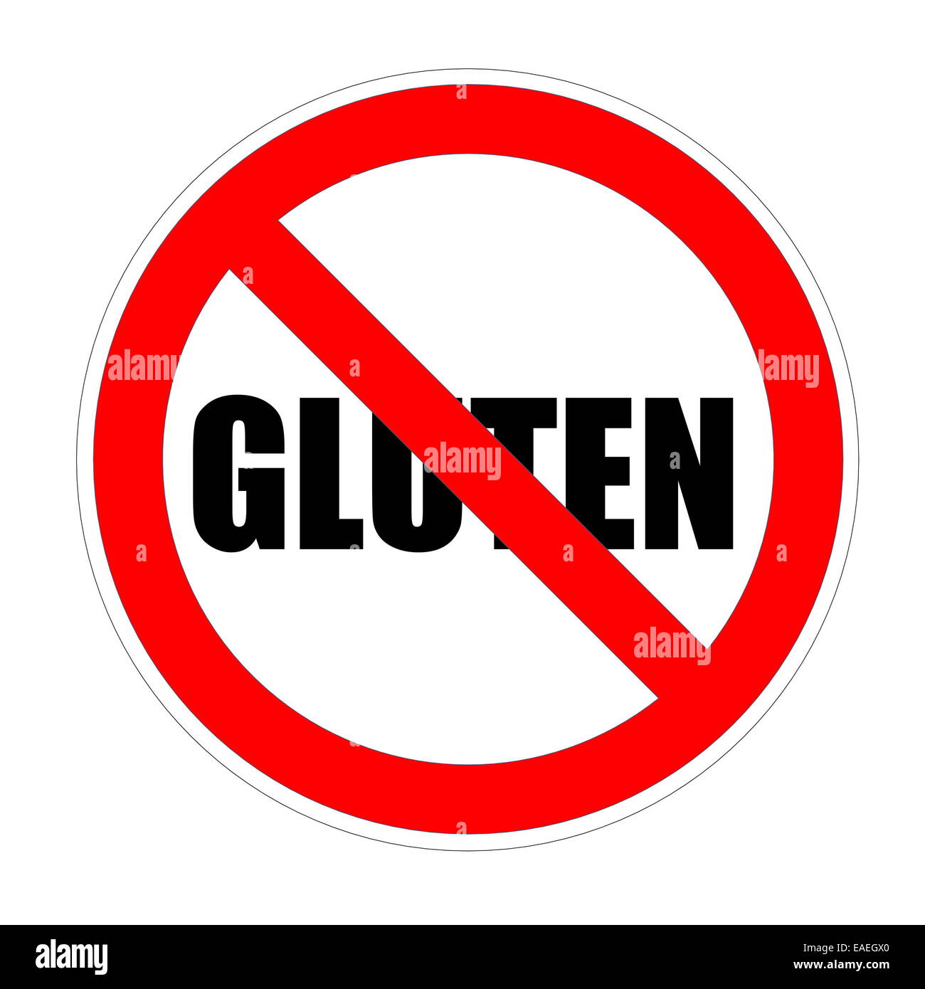 Gluten forbidden sign isolated in white background Stock Photo - Alamy