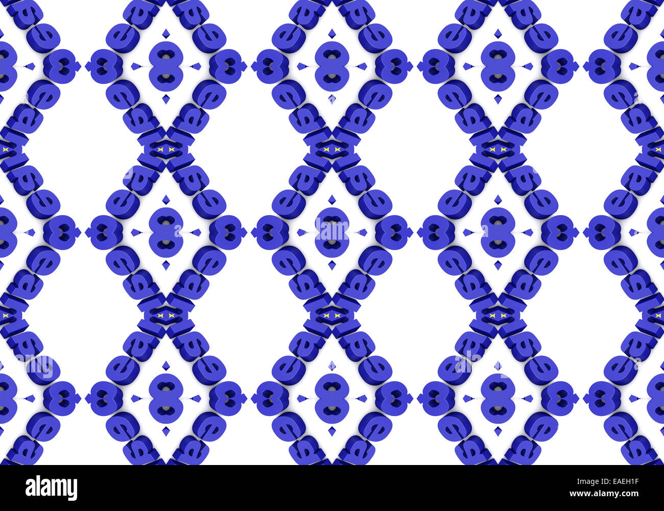Blue Ethnic pattern. Abstract kaleidoscope fabric design Stock Photo ...