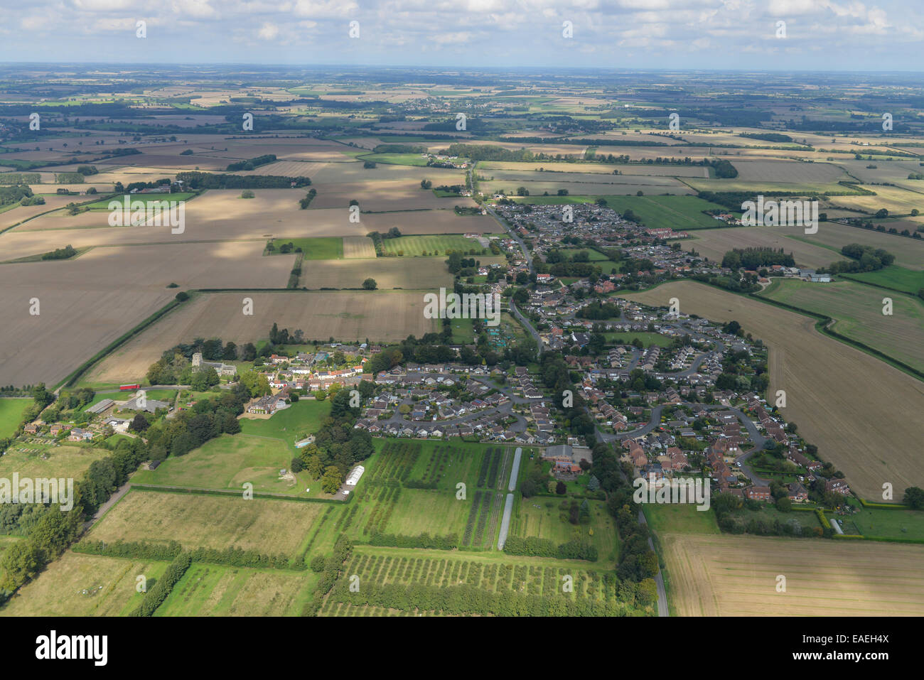 An aerial view of the Norfolk village of Ashill Stock Photo - Alamy