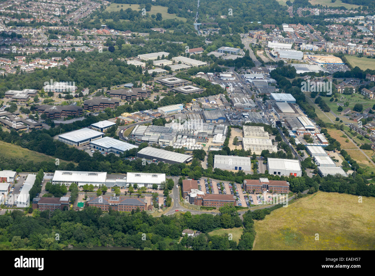 An aerial view of Croxley Green Business Park, near Watford ...