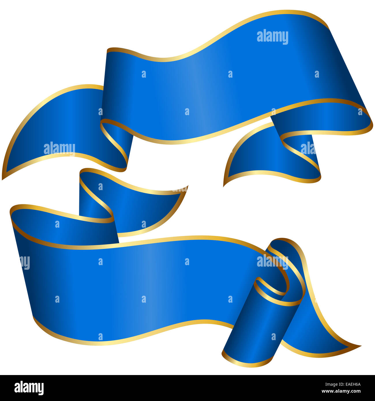 Blue ribbon collection isolated on white background Stock Photo - Alamy