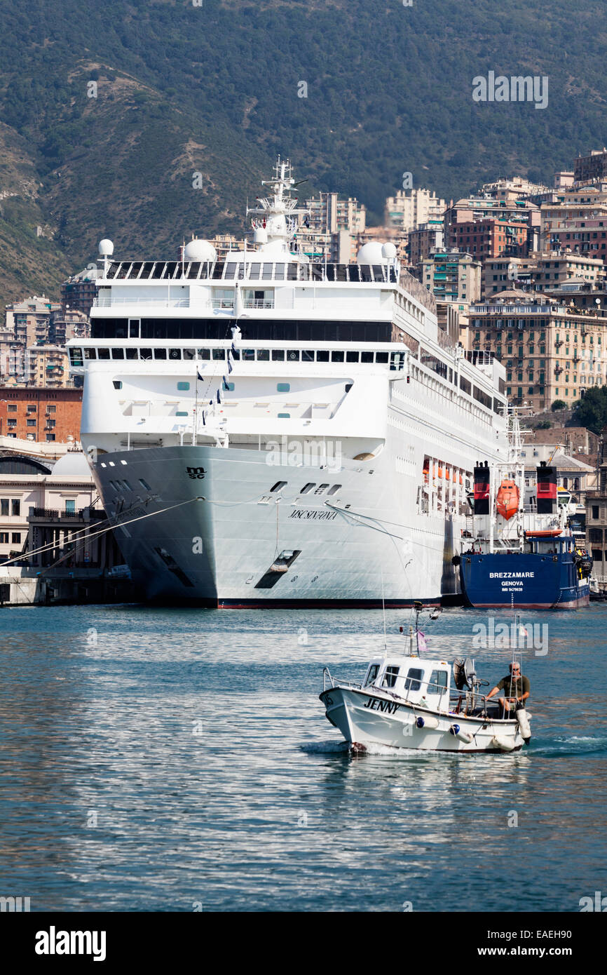 Cruise Ship in Port of Genoa, Liguria, Italy Stock Photo - Alamy
