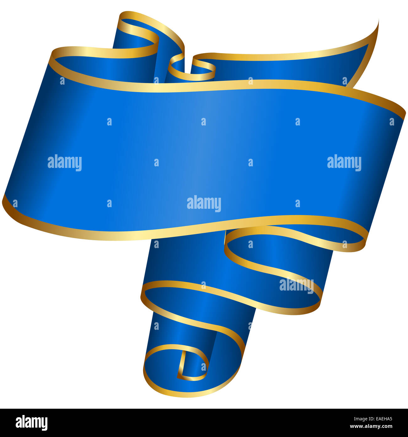 Big blue ribbon isolated on white background Stock Photo - Alamy