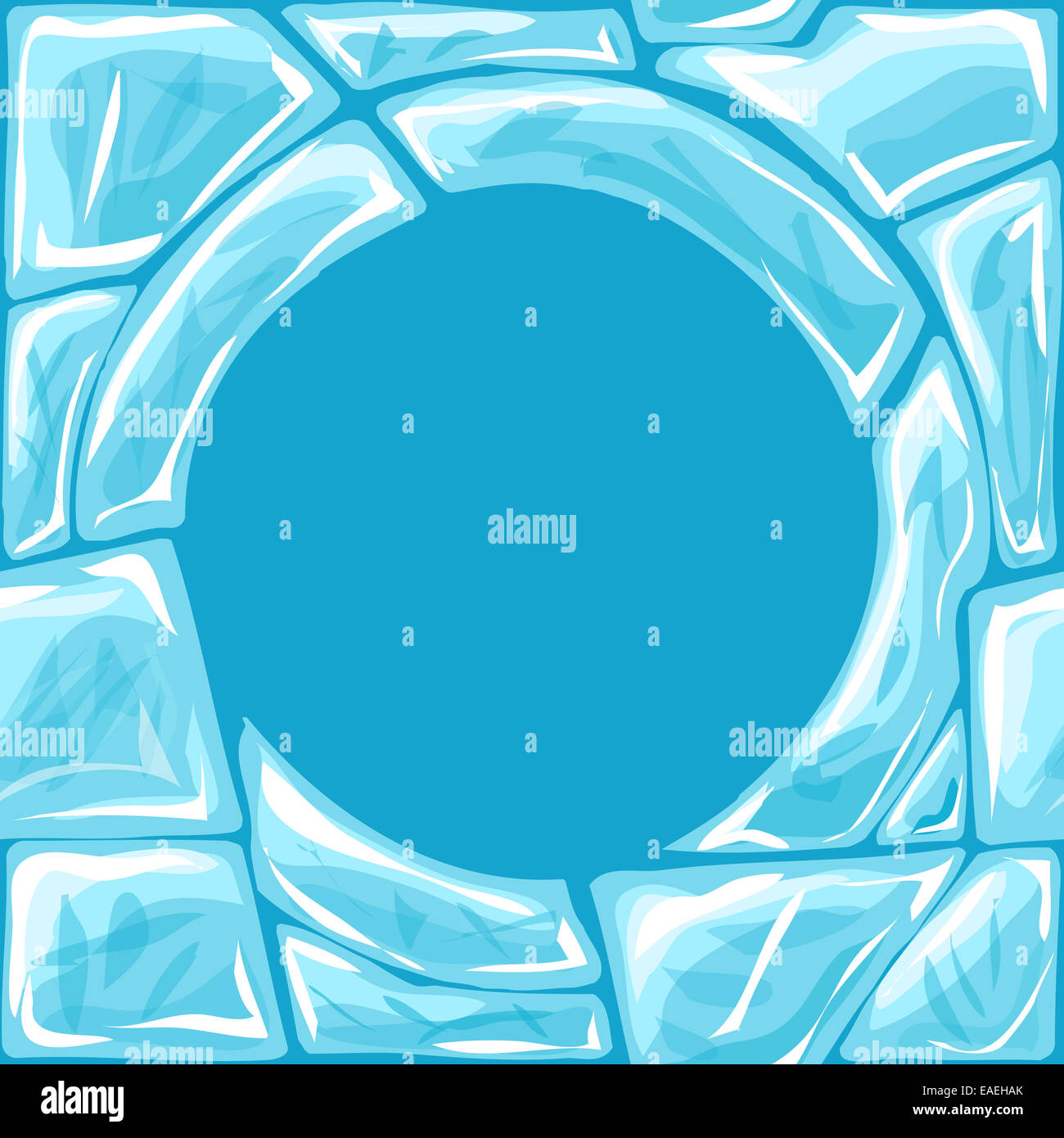 Vector illustration of round frame ice brick seamless pattern Stock ...