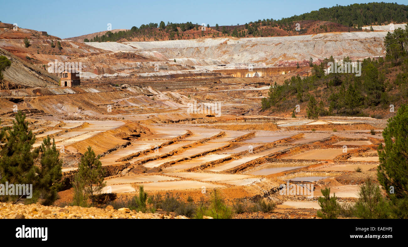 Lunar like despoiled landscape from opencast mineral extraction in the ...