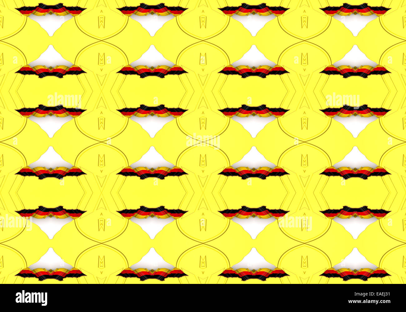 Yellow Ethnic pattern. Abstract kaleidoscope fabric design Stock Photo ...