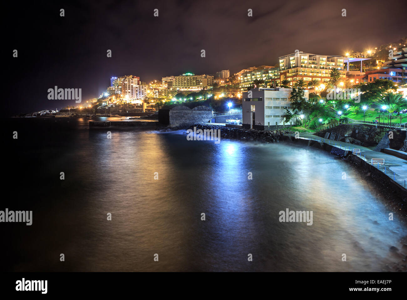 Sunset over Madeira Island, Funchal, Madeira Island, Portugal Stock ...