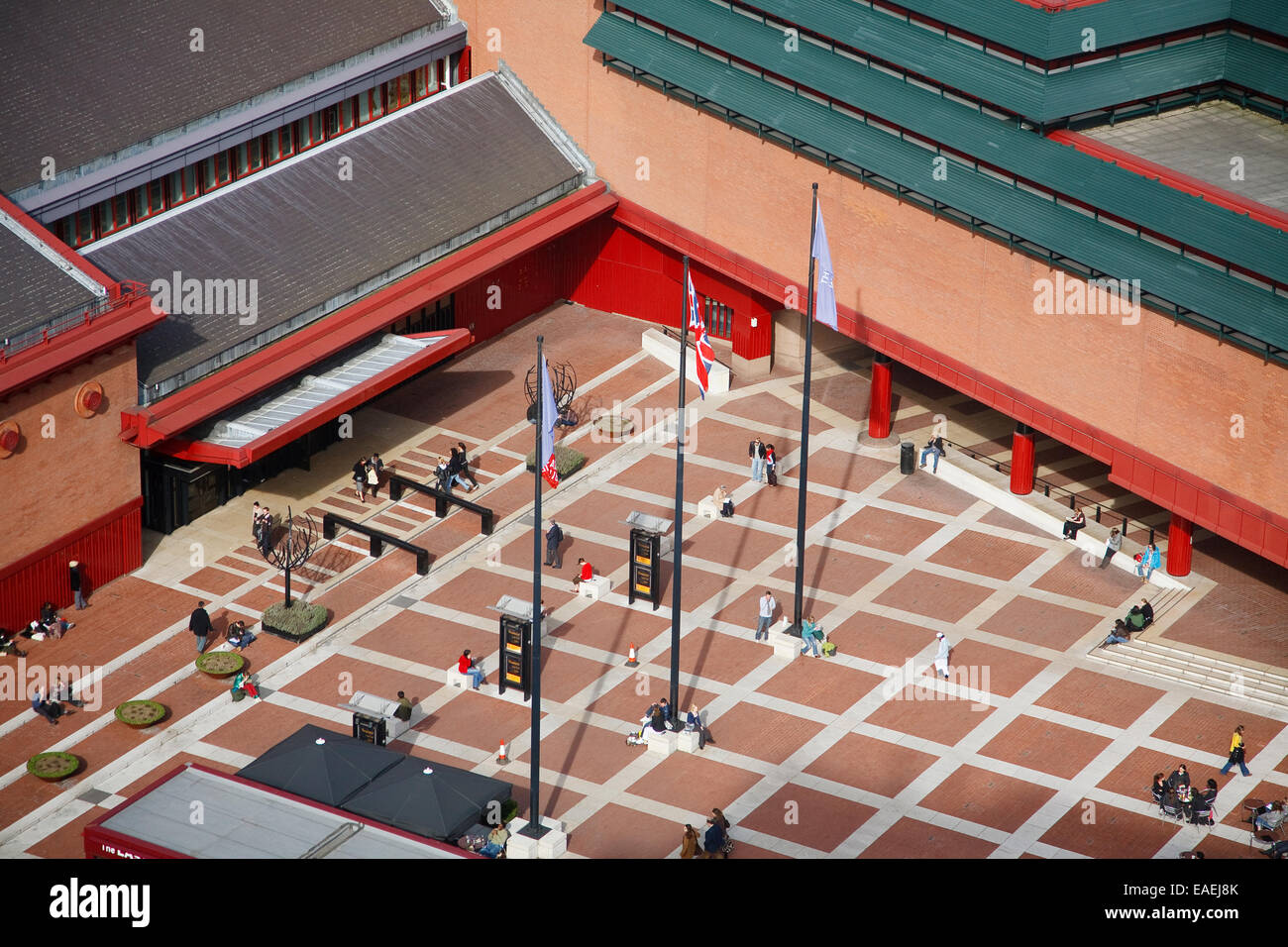 Aerial view of the courtyard of the British Library in London Stock ...