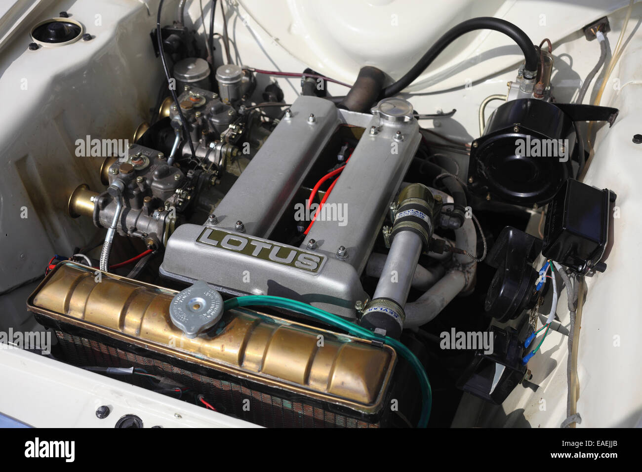 The engine of a Mark 1 Lotus Cortina Stock Photo - Alamy