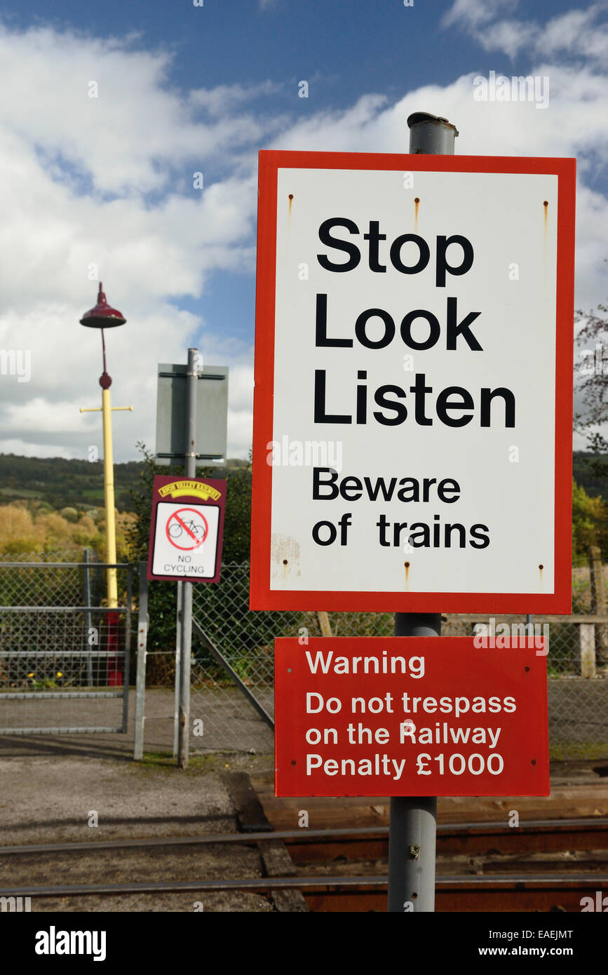 Warning Trespass On Railway Sign High Resolution Stock Photography and ...