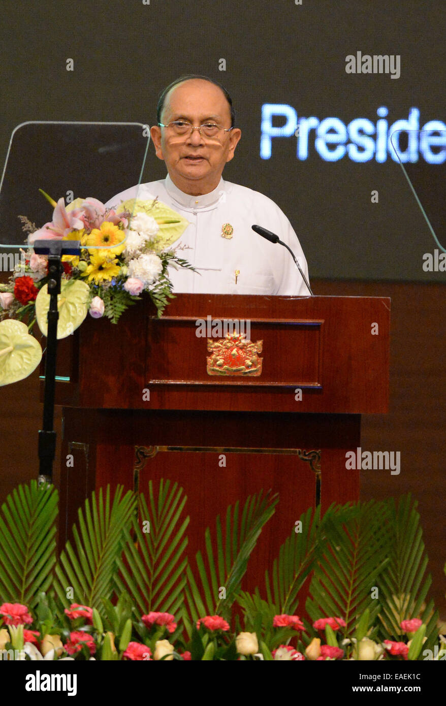 Nay Pyi Taw, Myanmar. 13th Nov, 2014. Myanmar President U Thein Sein ...