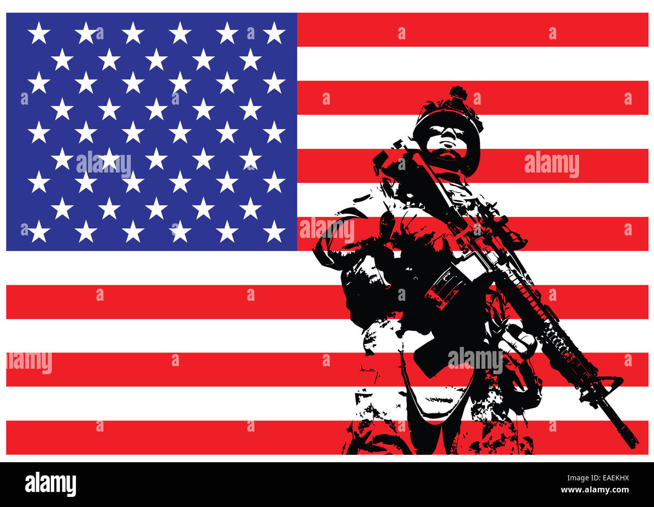 Vector illustration of US marine Stock Photo - Alamy
