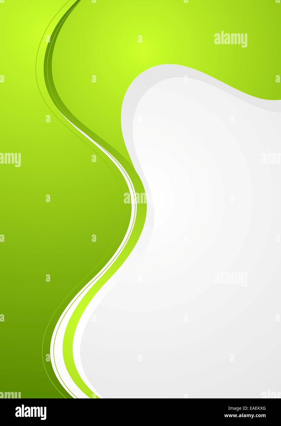 Abstract green and grey wavy background. Vector design Stock Photo - Alamy