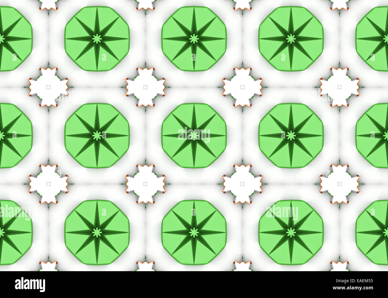 Green Ethnic pattern. Abstract kaleidoscope fabric design Stock Photo ...