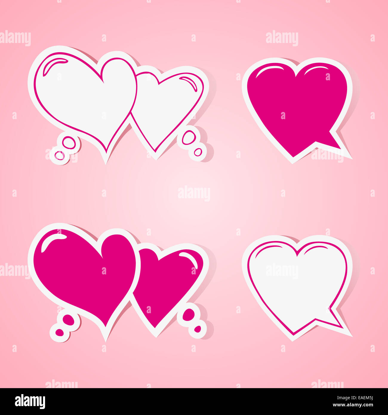 Heart speech bubble icons Cut Out Stock Images & Pictures - Alamy