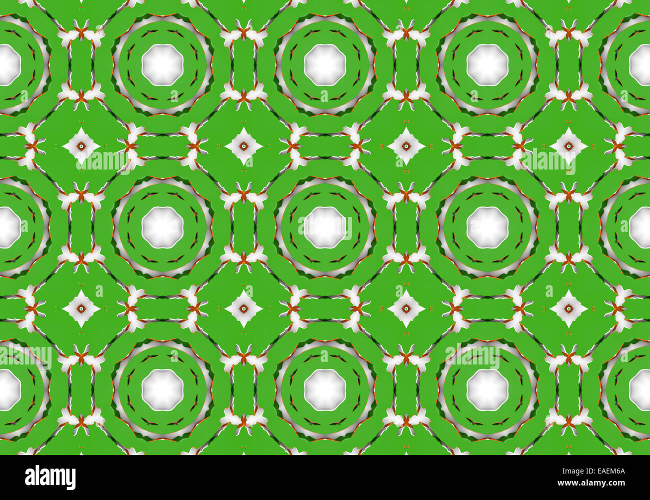 Green Ethnic pattern. Abstract kaleidoscope fabric design Stock Photo ...
