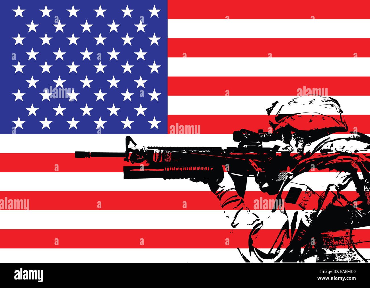 Vector illustration of US marine Stock Photo - Alamy