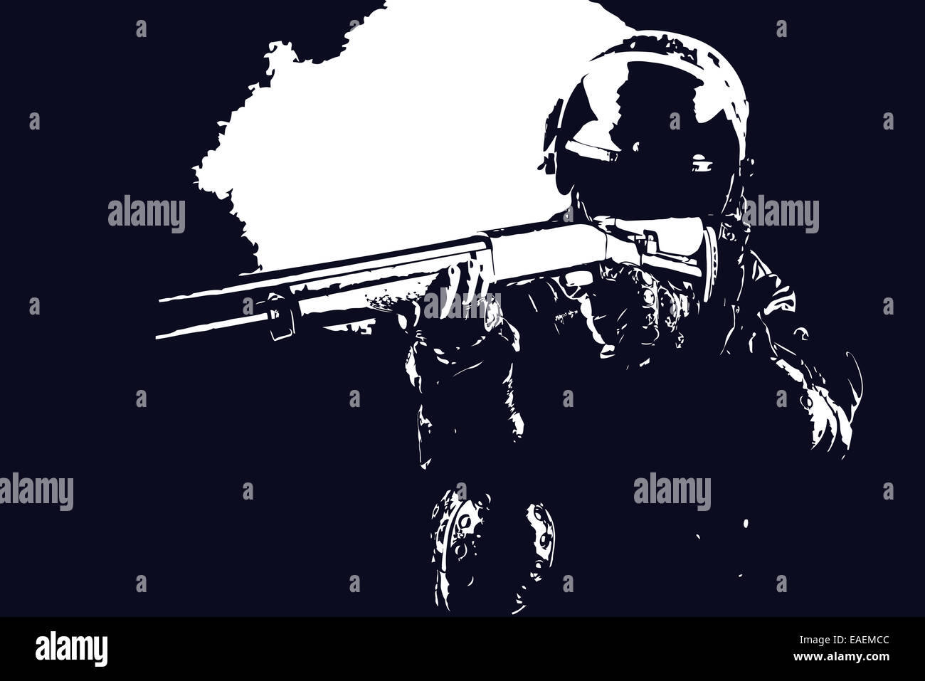 Vector illustration of spec ops soldier Stock Photo - Alamy