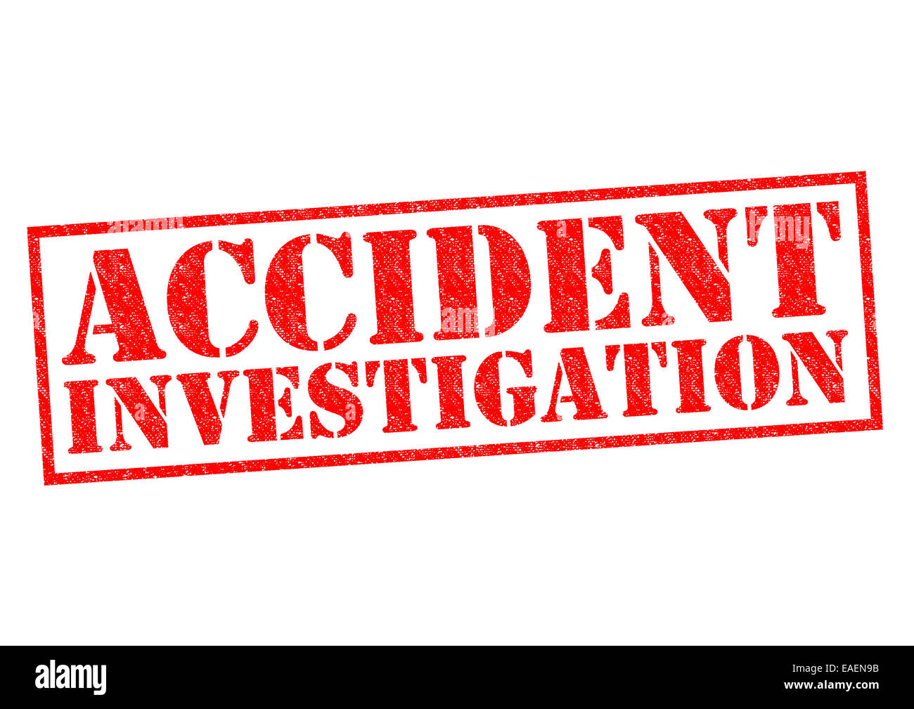 ACCIDENT INVESTIGATION red Rubber Stamp over a white background Stock ...