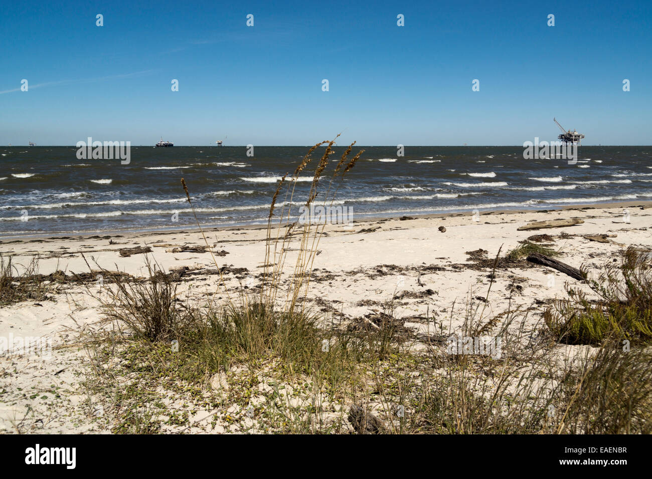 View of the beach and Mobile Bay from Fort Morgan in southern Alabama ...