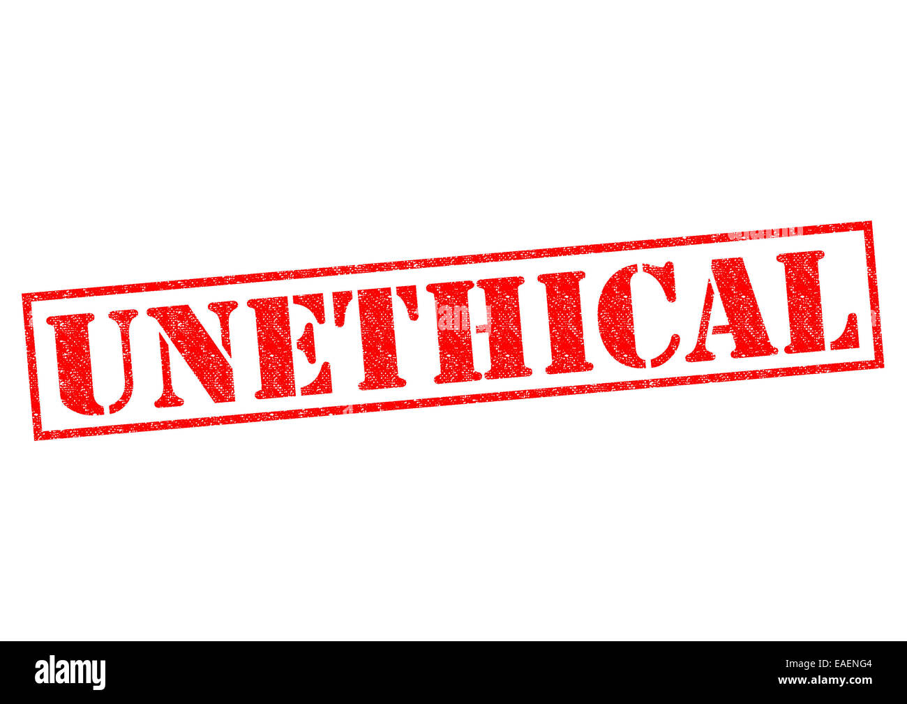 UNETHICAL red Rubber Stamp over a white background Stock Photo - Alamy