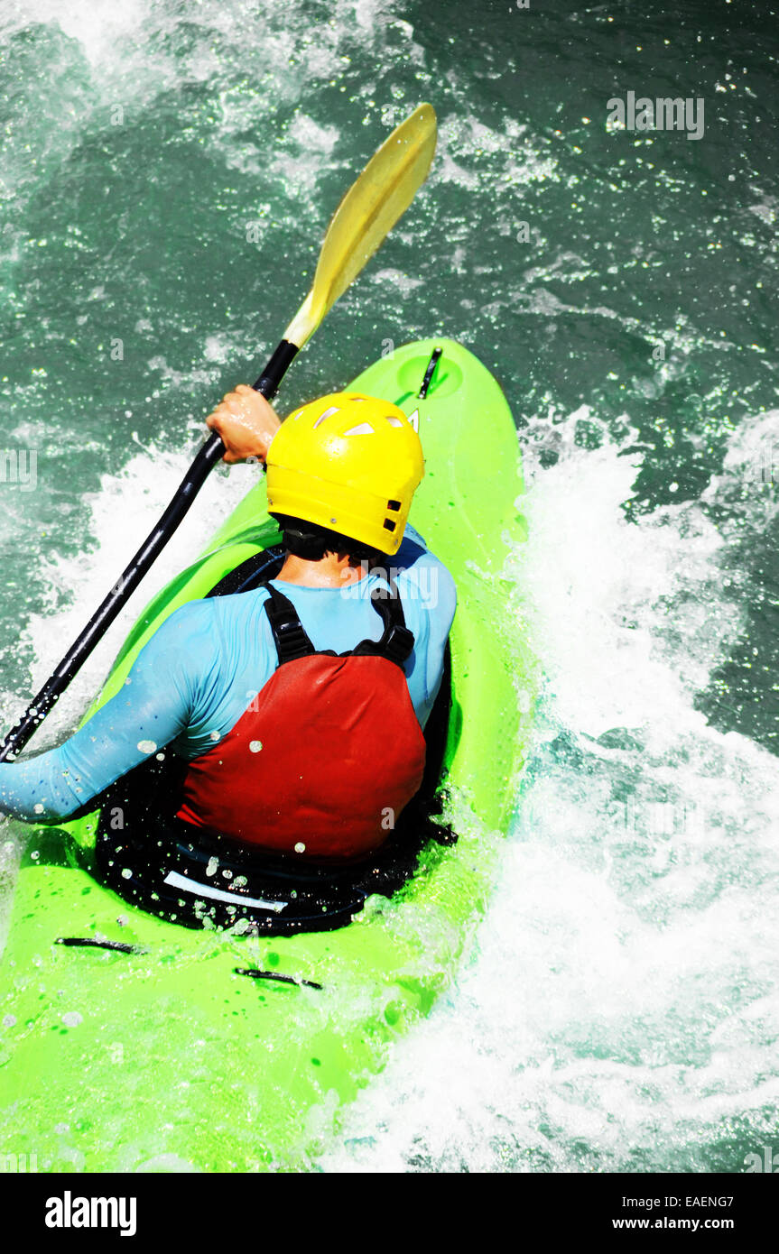 Kayaking as extreme and fun sport Stock Photo - Alamy