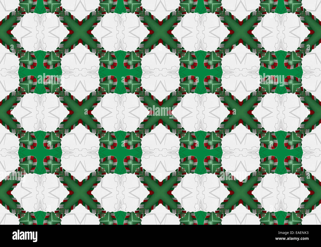 Green Ethnic pattern. Abstract kaleidoscope fabric design Stock Photo ...