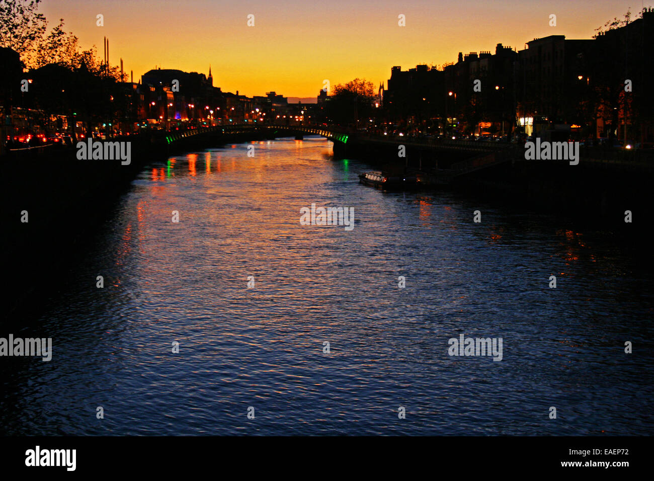 River Liffey at sunset. Dublin, Ireland Stock Photo - Alamy