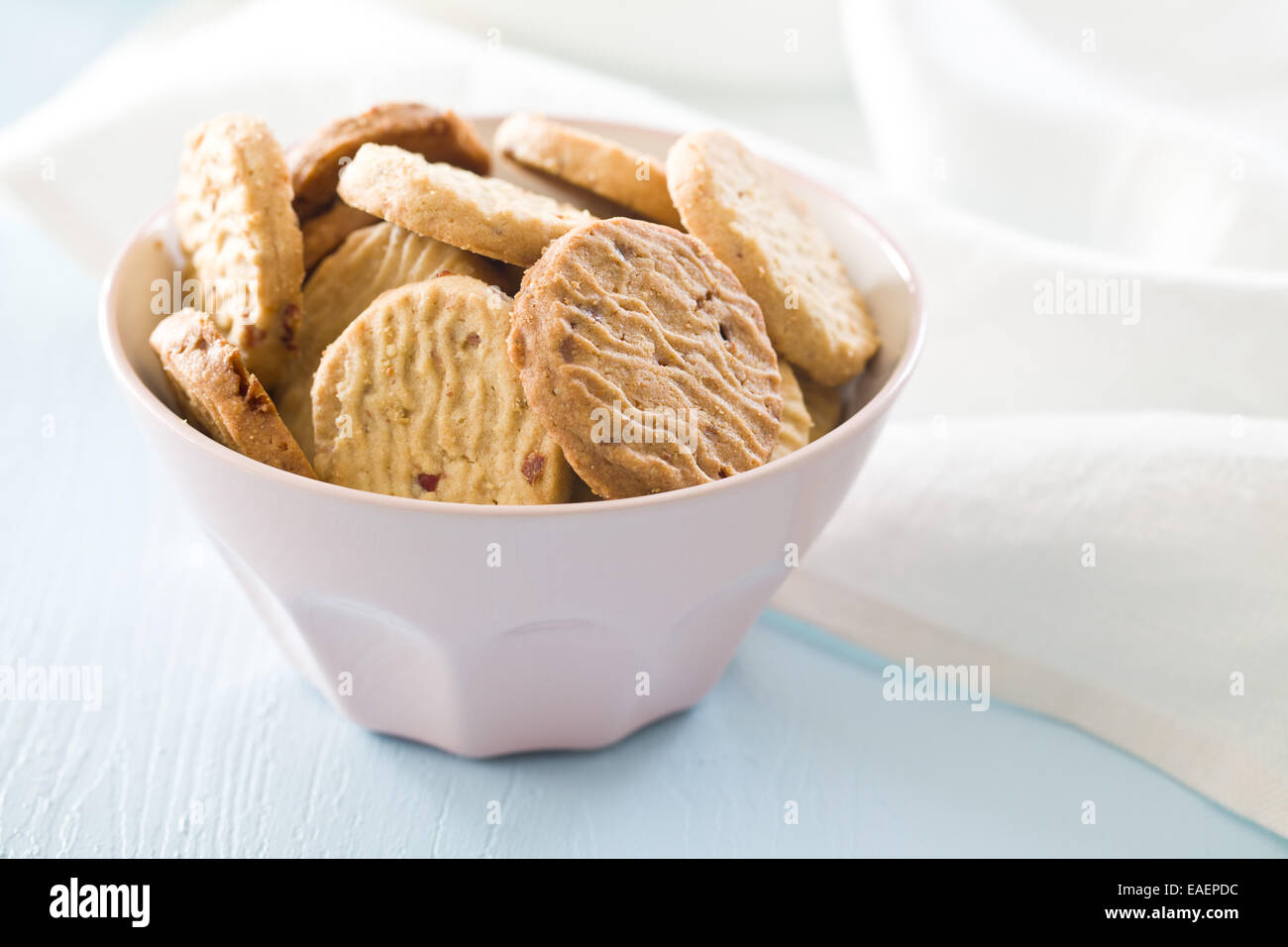 sweet cookies in ceramic bowl Stock Photo - Alamy
