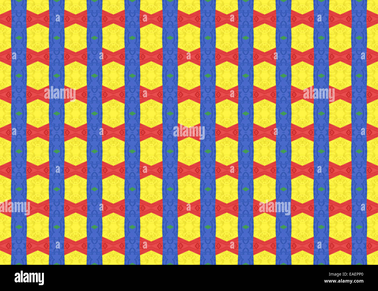 Yellow Ethnic pattern. Abstract kaleidoscope fabric design Stock Photo ...