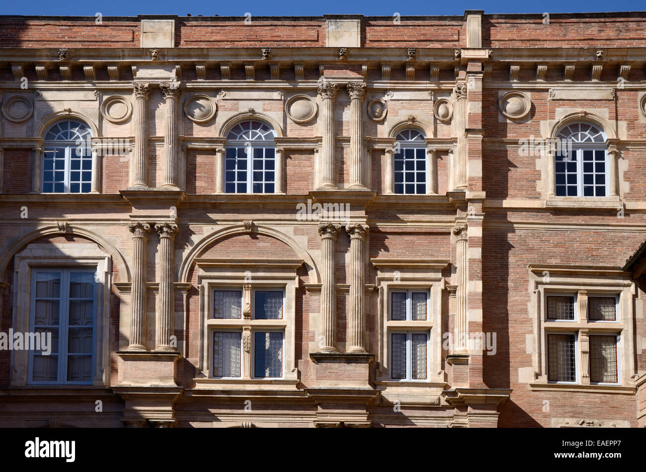 Window Patterns in Courtyard or Cours d'Honneur of Renaissance Palace ...