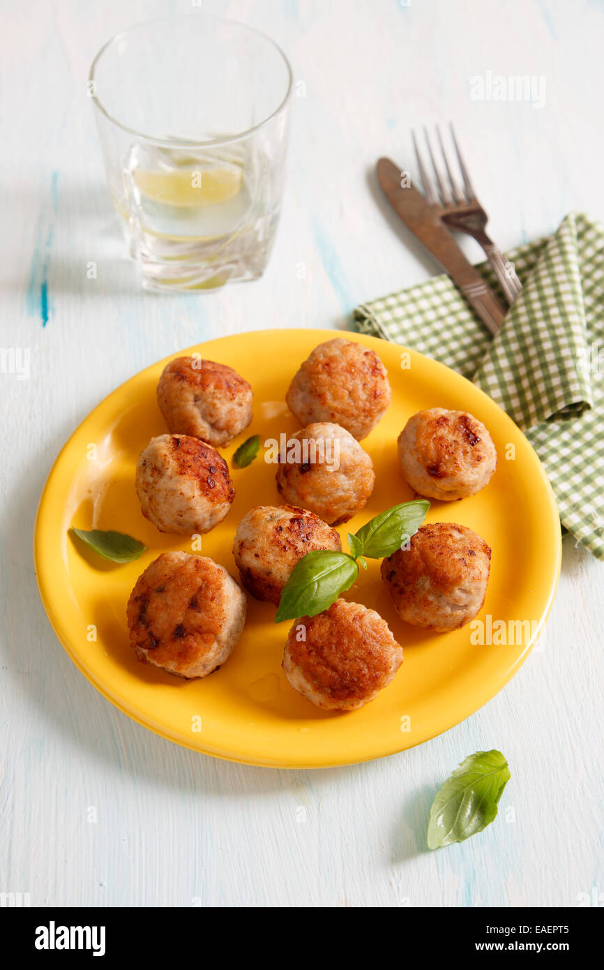 Baked meatballs chicken fillet hi-res stock photography and images - Alamy