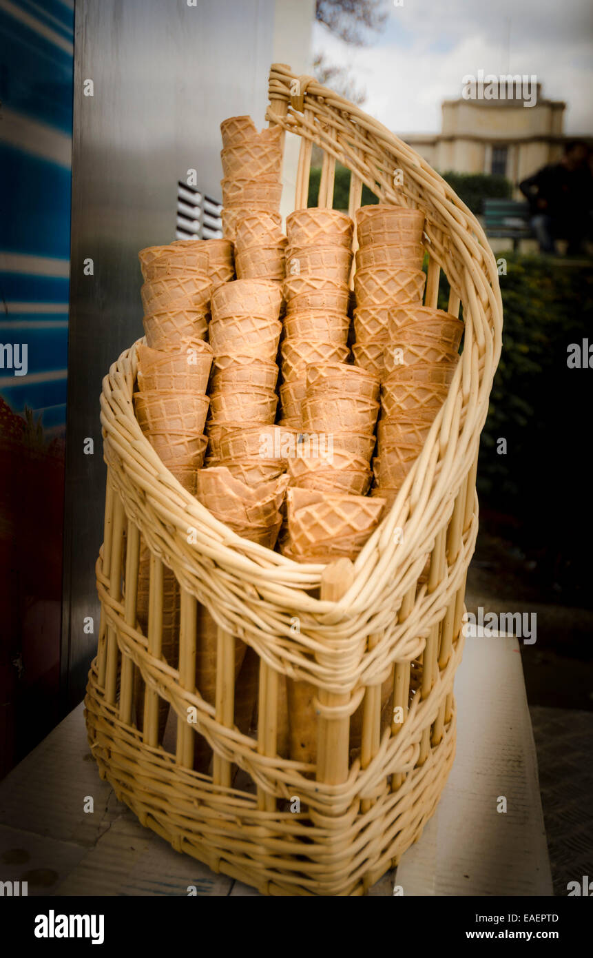 Stacked ice cream cone hi-res stock photography and images - Alamy
