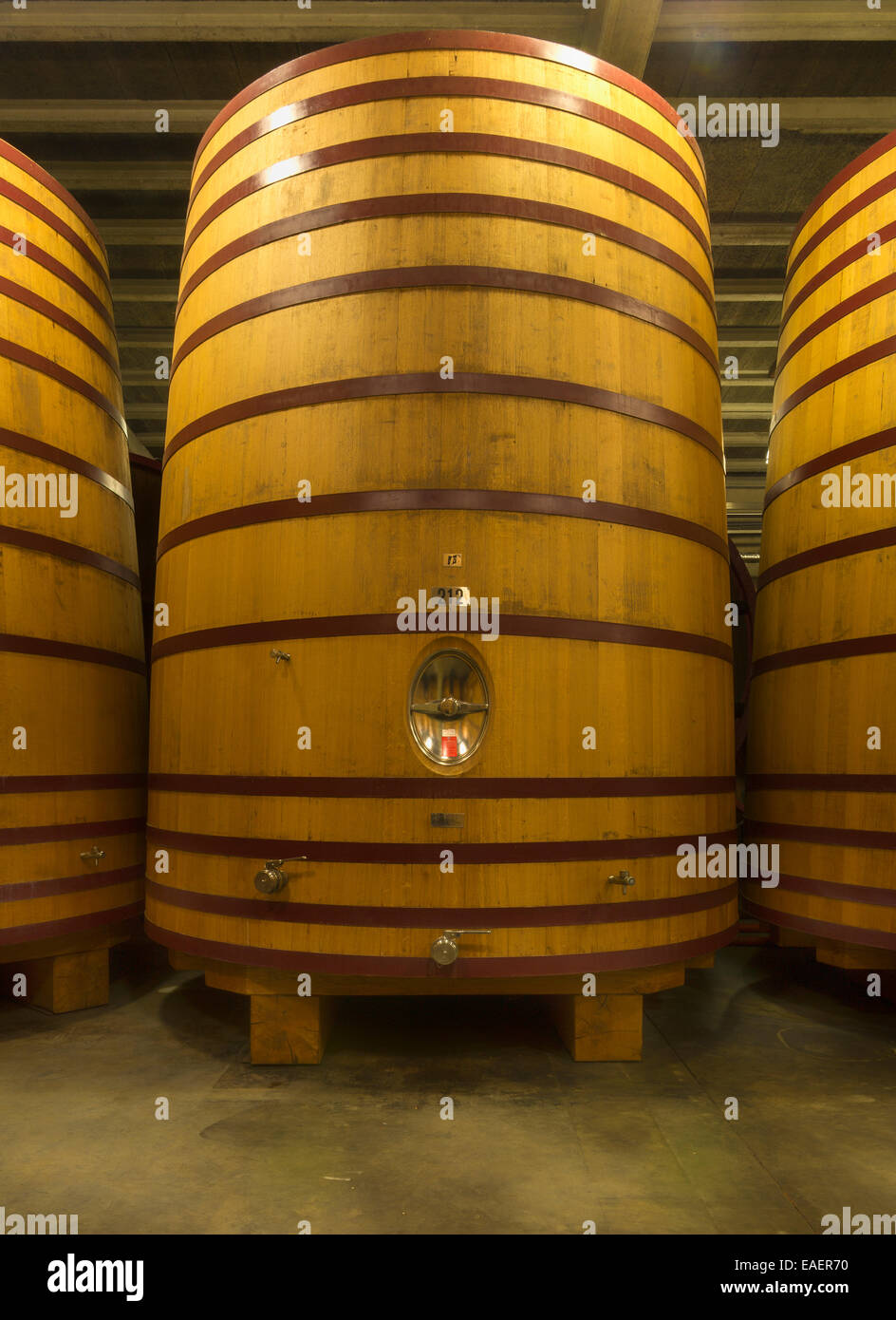 Huge, standing-up cask wherein beer is aged Stock Photo - Alamy