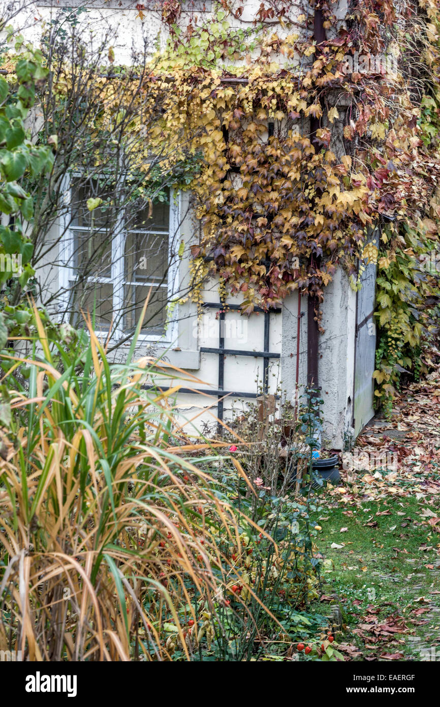 autumn garden shed Stock Photo - Alamy